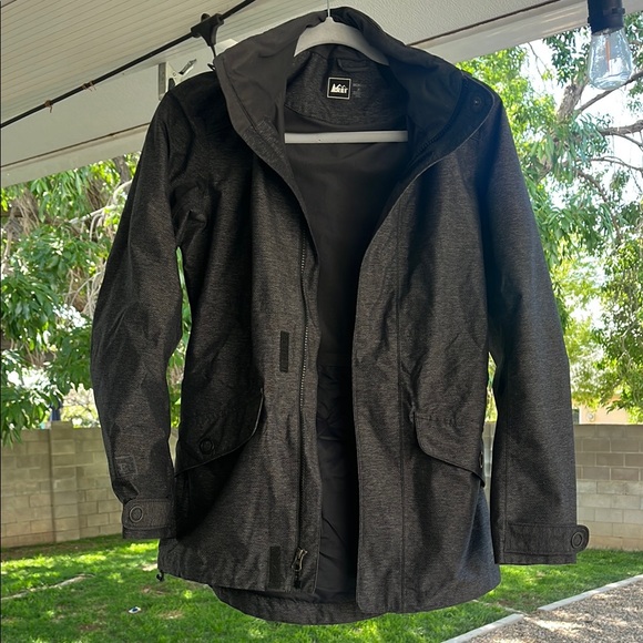 REI | Jackets & Coats | Rei Black Hooded Jacket | Poshmark